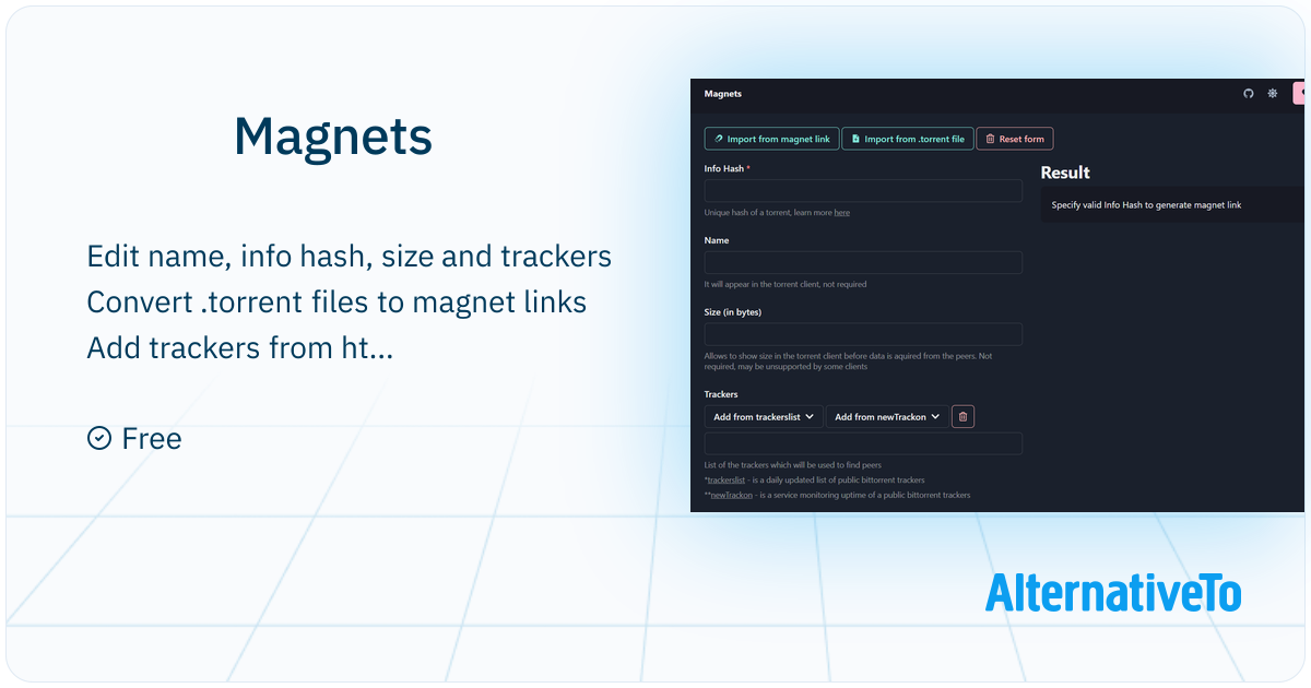 Magnets: Online magnet links editor | AlternativeTo