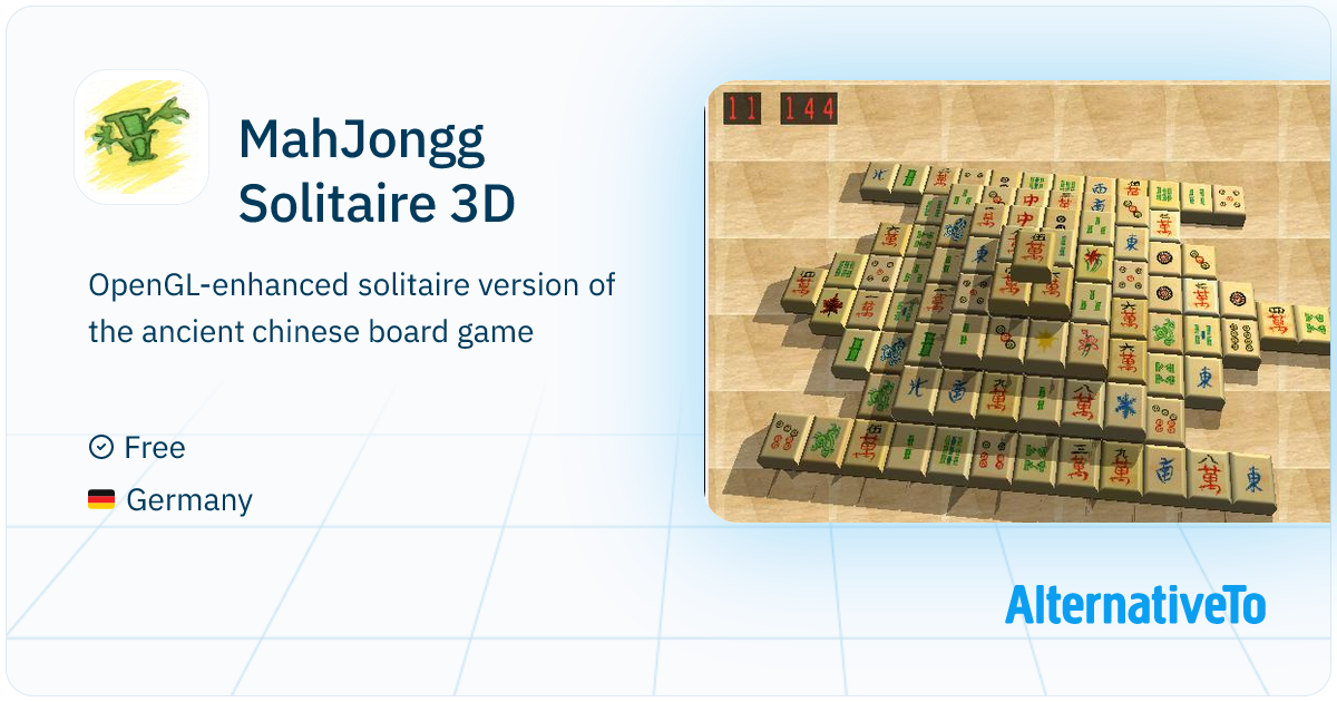 MahJongg Solitaire 3D: OpenGL-enhanced solitaire version of the ancient ...