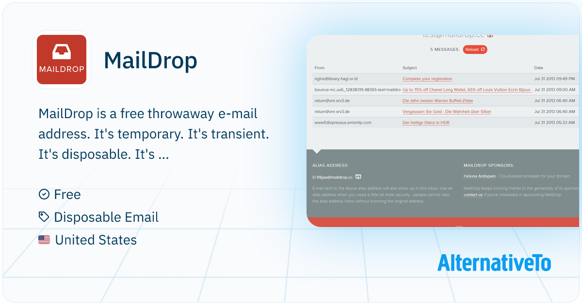 MailDrop: Disposable email application | AlternativeTo