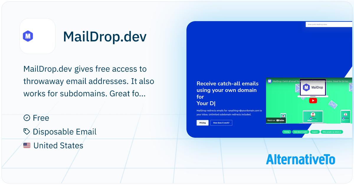 MailDrop.dev: Gives free access to throwaway email addresses. It also ...