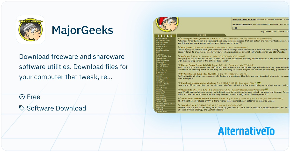 MajorGeeks: Safe, editor-tested freeware downloads for PC repair and ...