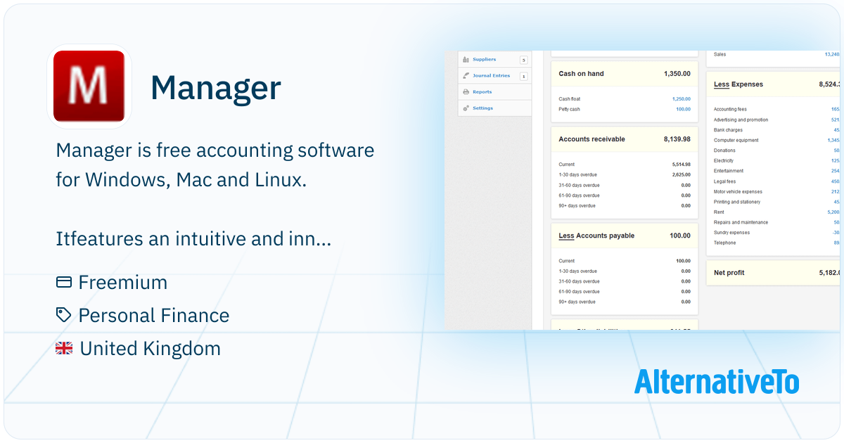 Manager: Is free accounting software for Windows | AlternativeTo