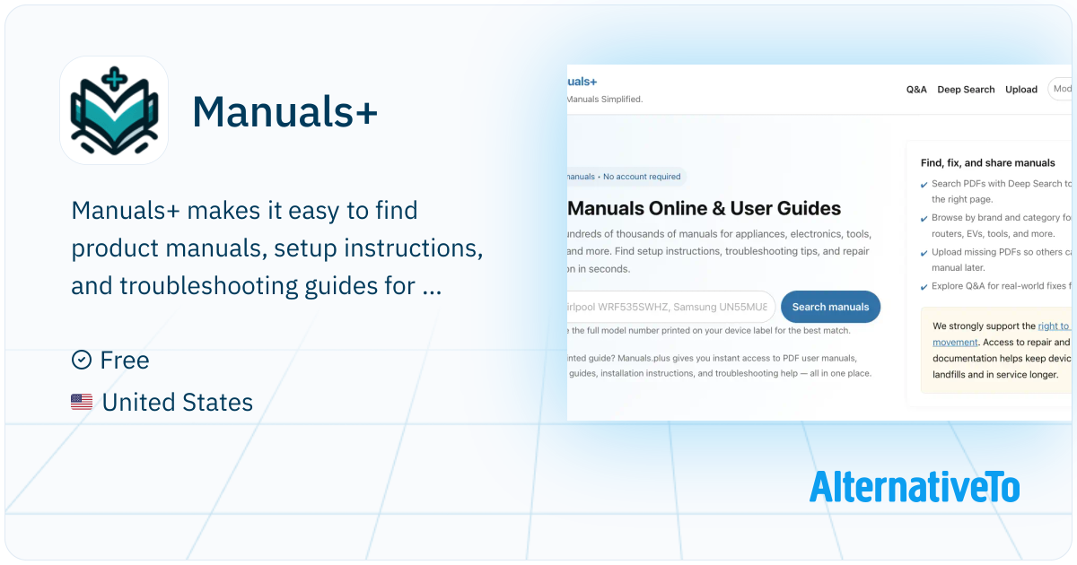 Manuals+: A fast, searchable library of free product manuals, setup ...