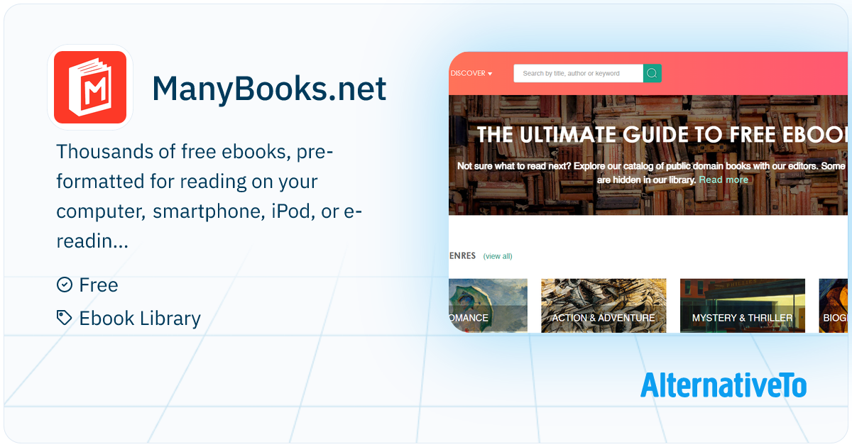 ManyBooks.net: Thousands of free ebooks, pre-formatted for | AlternativeTo