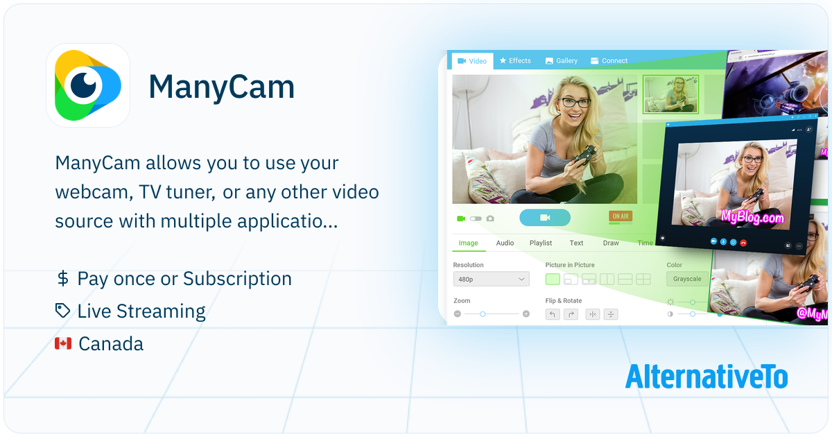 ManyCam: Stream with video effects using many sources | AlternativeTo