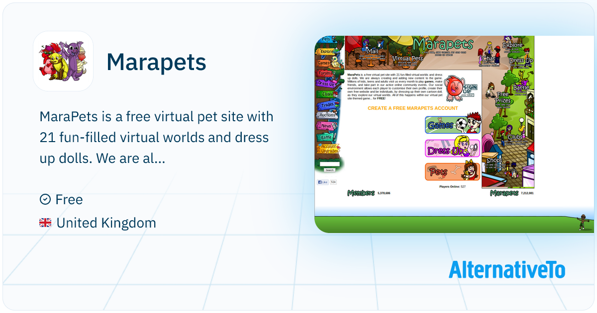 Marapets: MaraPets is a free virtual pet site with 21 | AlternativeTo