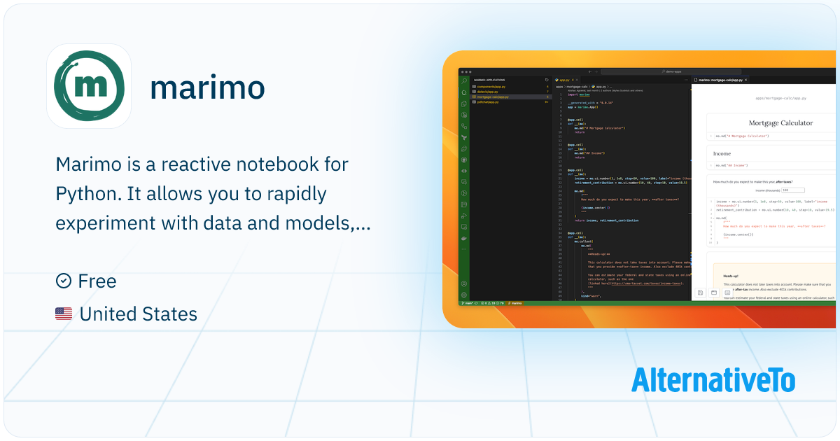 marimo: A reactive notebook for Python — run reproducible experiments ...