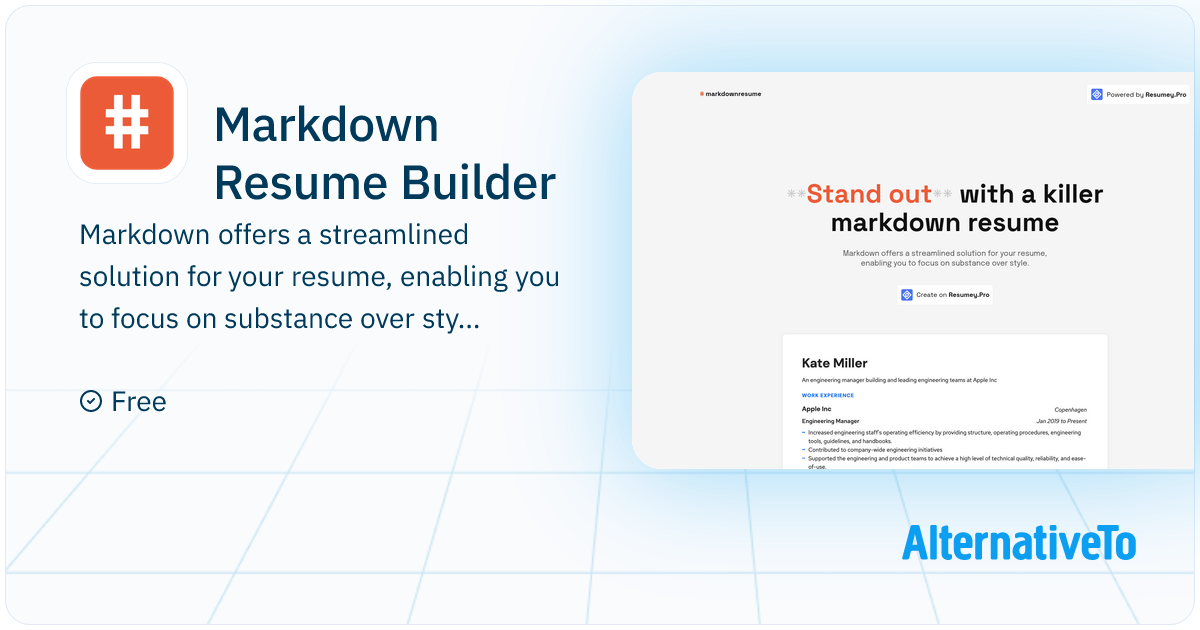 Markdown Resume Builder: Markdown offers a streamlined solution for ...