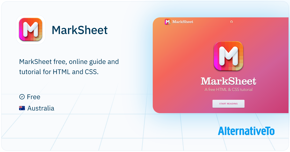 MarkSheet: Browser-based guide and tutorial for HTML and CSS tutorial | AlternativeTo
