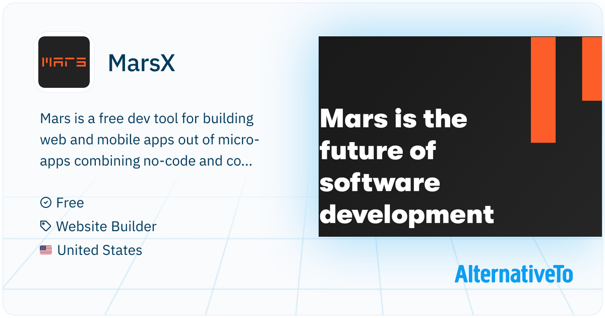 MarsX: Best of no-code and code combined | AlternativeTo