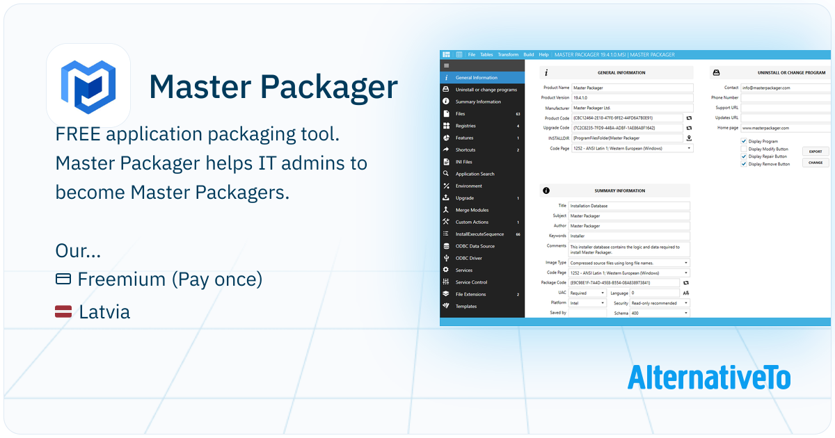 Master Packager: Application packaging tool to create and edit ...
