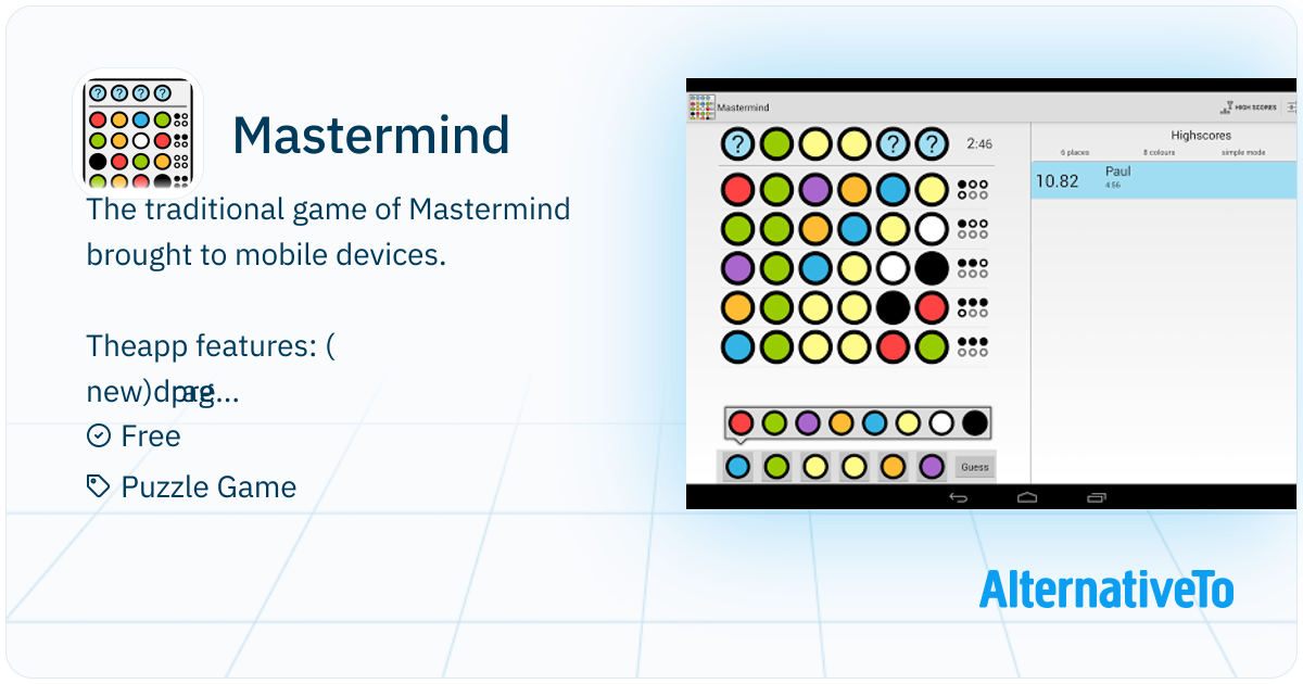 Mastermind: Play mastermind against the computer in various levels ...