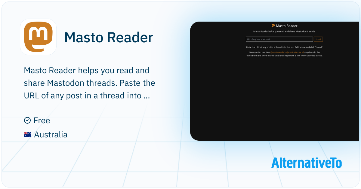 Masto Reader: Helps you read and share Mastodon threads | AlternativeTo