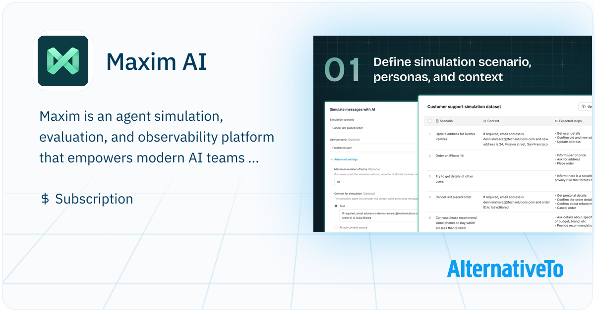 Maxim AI: Maxim is an end-to-end AI evaluation and observability ...