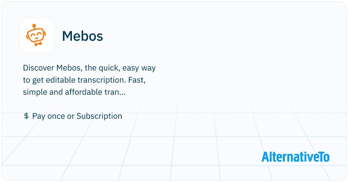 Mebos: Transcribe audio to text automatically | AlternativeTo