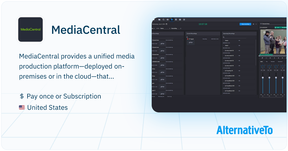 MediaCentral: Provides a unified media production platform—deployed on ...