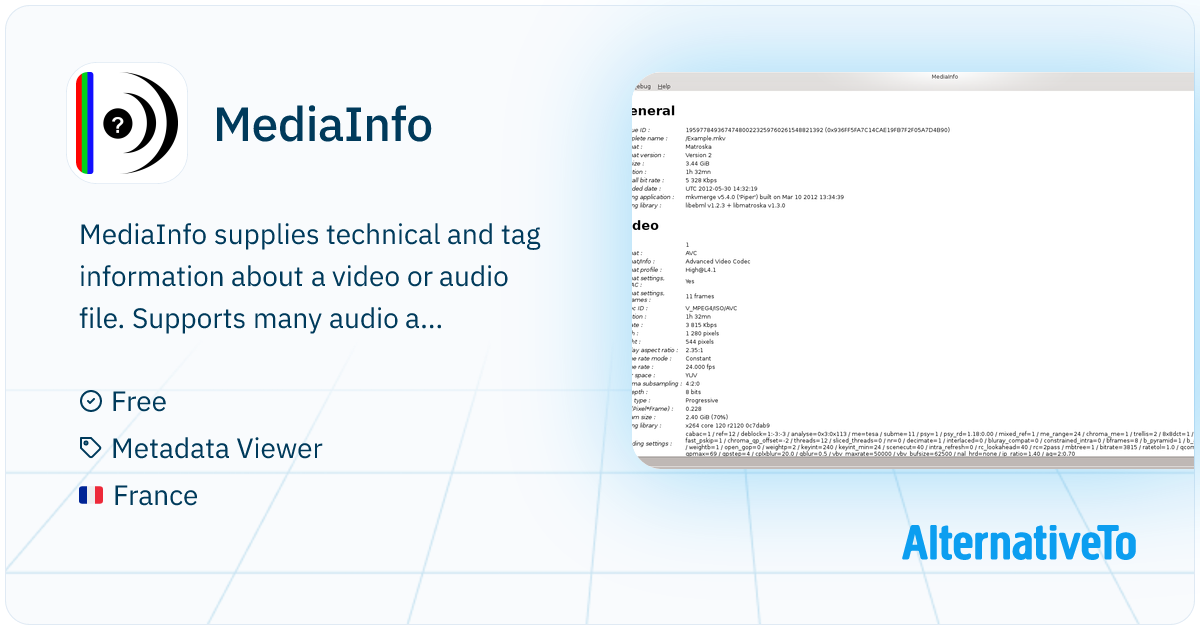 MediaInfo: Convenient unified display of the most relevant technical ...