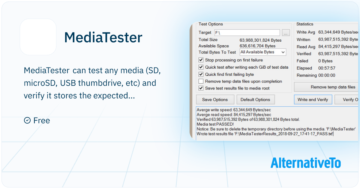 MediaTester: Can test any media (SD, microSD, USB thumbdrive, etc) and ...