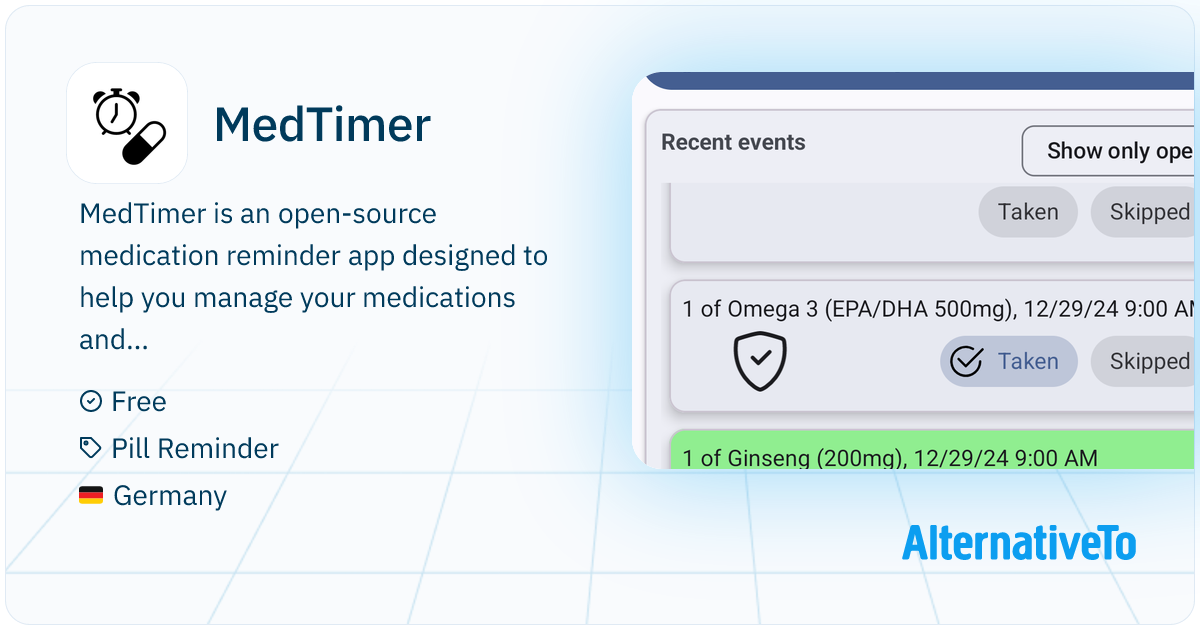 MedTimer: Open-source medication reminder app designed to help you ...