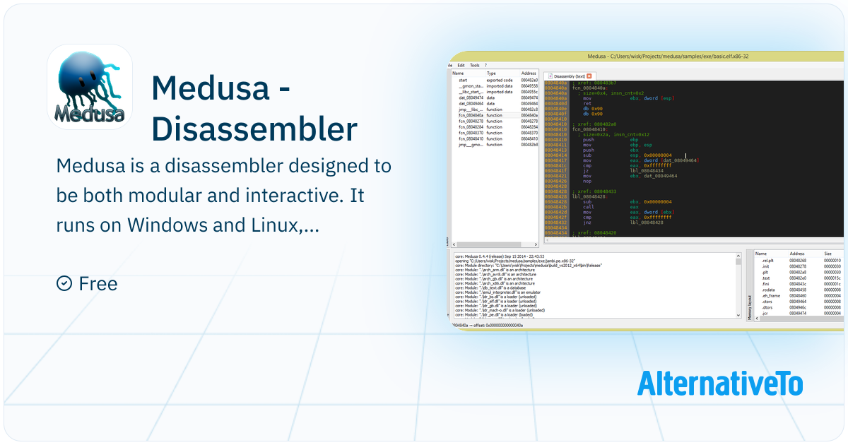 Medusa - Disassembler: An open source interactive disassembler ...