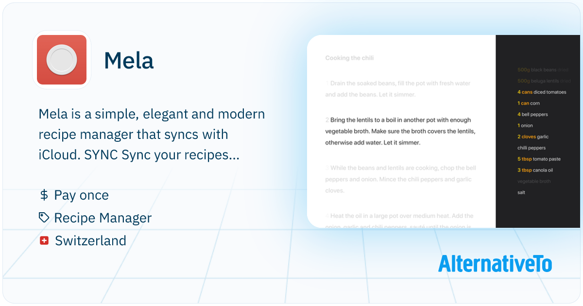 Mela: Simple, elegant and modern recipe manager for iOS and macOS that ...