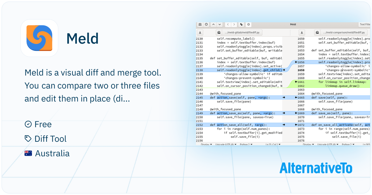 Meld: Open-source file and folder comparison tool | AlternativeTo