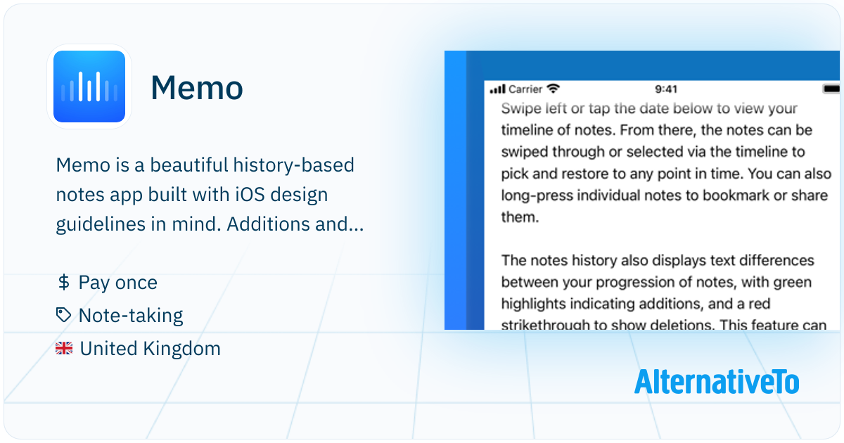 Memo: Beautiful history-based notes app built | AlternativeTo