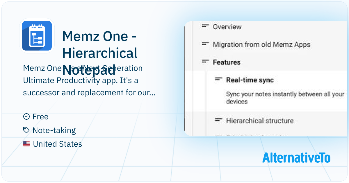 Memz One - Hierarchical Notepad: Memz One is a Tree Notepad, Outliner ...