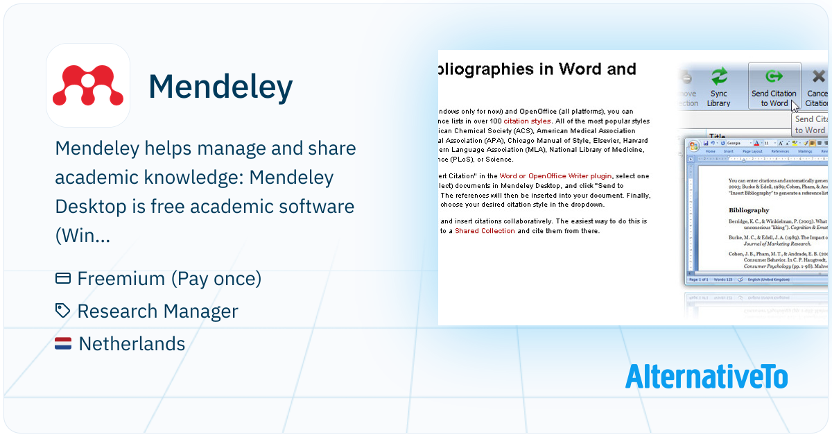 Mendeley: Academic software for organizing, sharing, and generating ...