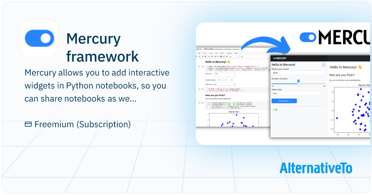 Mercury framework: Build Web Apps in Jupyter Notebook with Python only ...