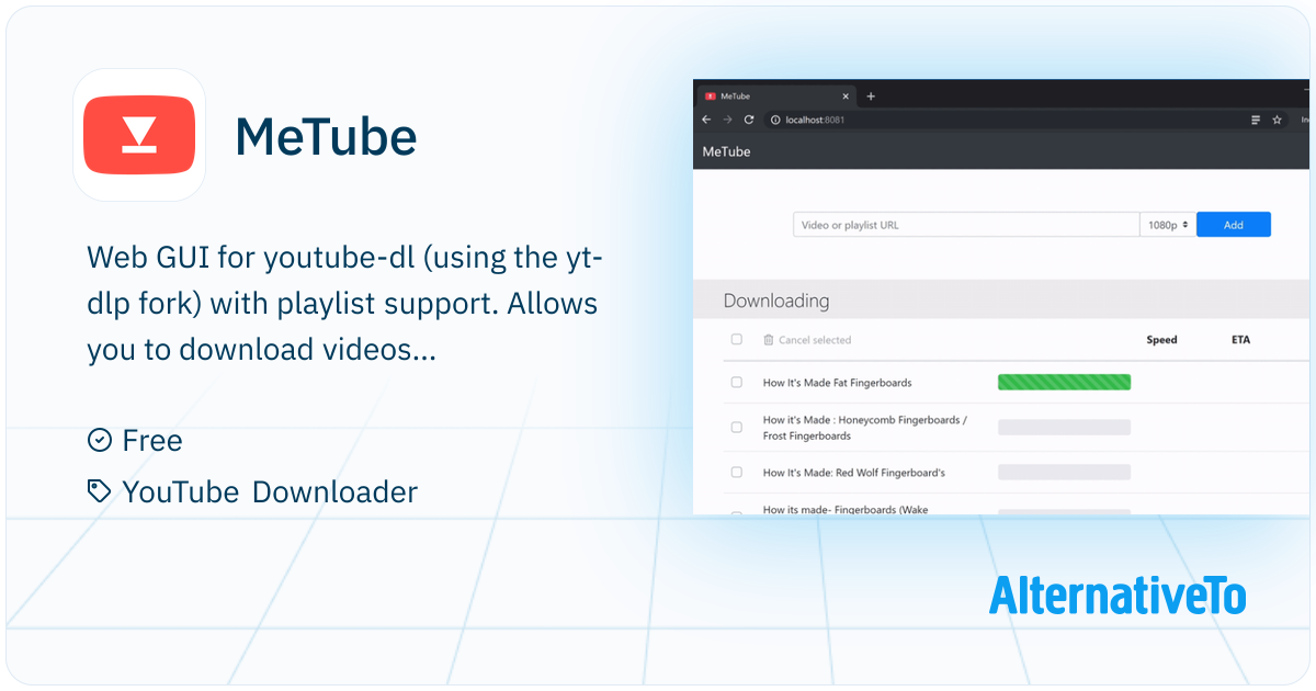 MeTube: Self-hosted YouTube downloader (web UI for youtube-dl / yt-dlp ...