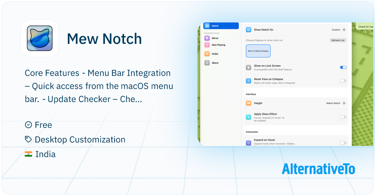 Mew Notch: Make the Notches on newer Macs Useful! | AlternativeTo