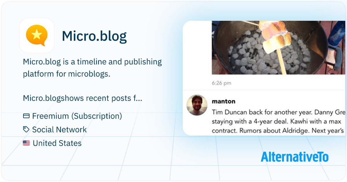 Micro.blog: Social network for indie blogs | AlternativeTo