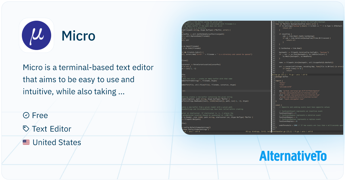 Micro: Terminal-based text editor that aims to be easy to use and ...