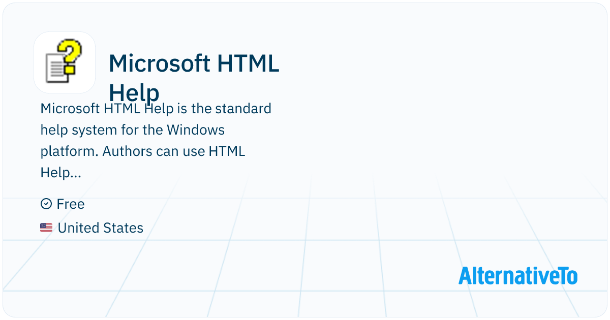 Microsoft HTML Help: The standard help system | AlternativeTo
