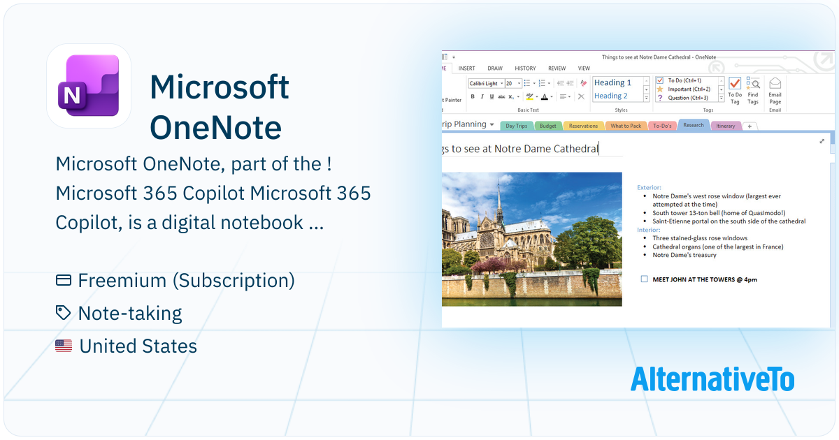 Microsoft OneNote: Digital notebook for organizing notes | AlternativeTo