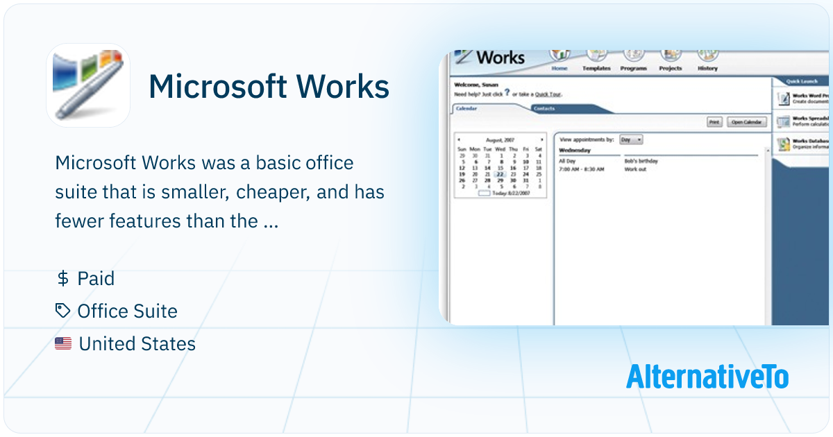 Microsoft Works: Was a basic office suite that is | AlternativeTo