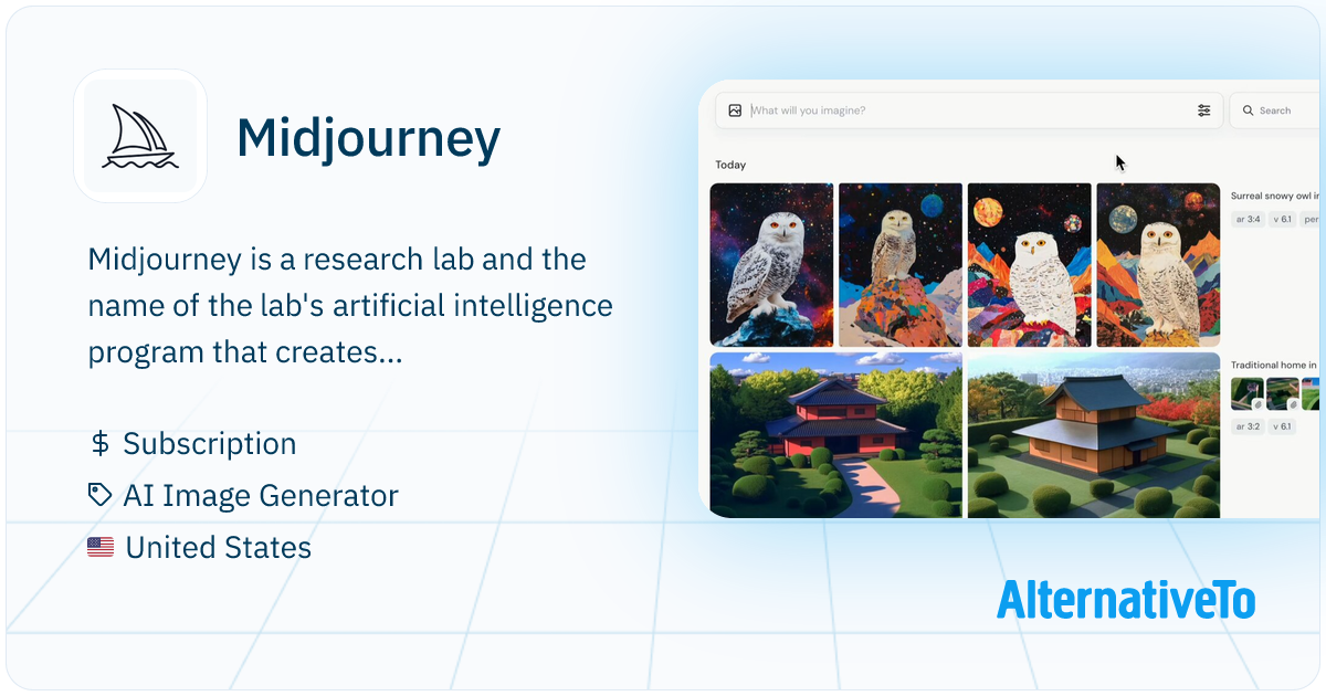 Midjourney: AI-powered image generation model | AlternativeTo