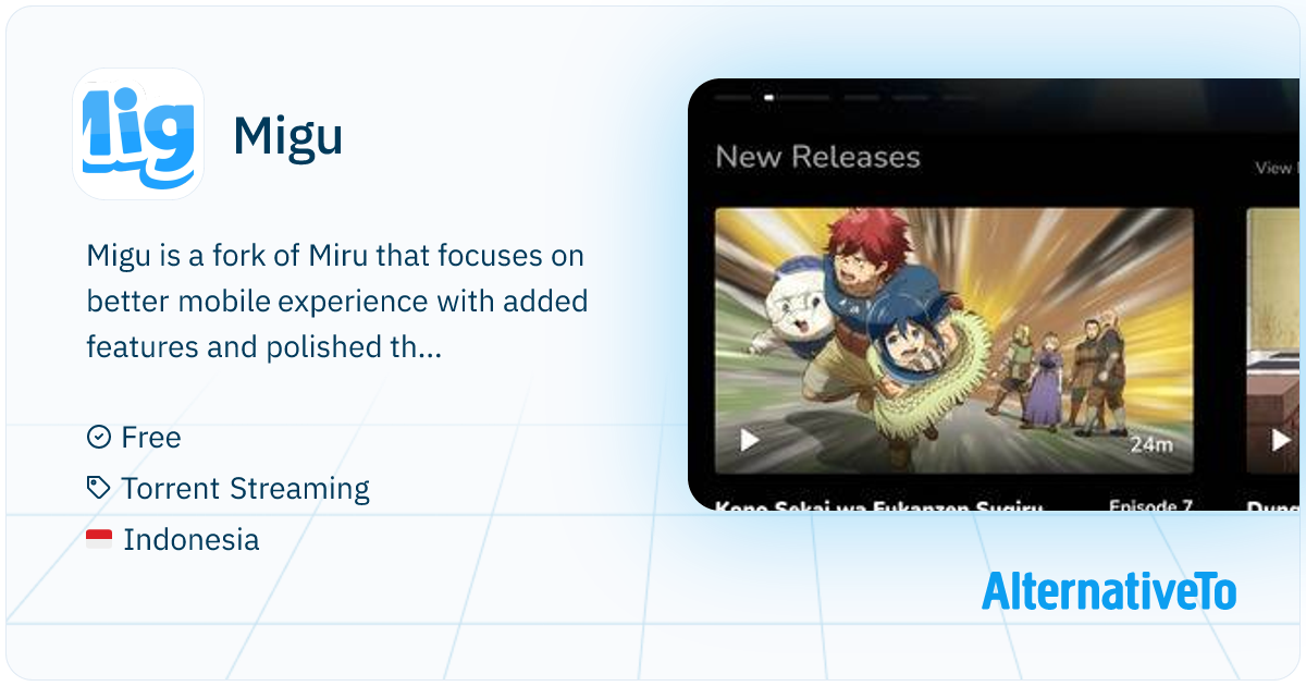 Migu: Real-time anime torrent streaming, ad-free, mobile optimized ...