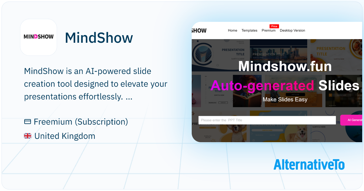 MindShow: Create your presentation in seconds with AI magic | AlternativeTo