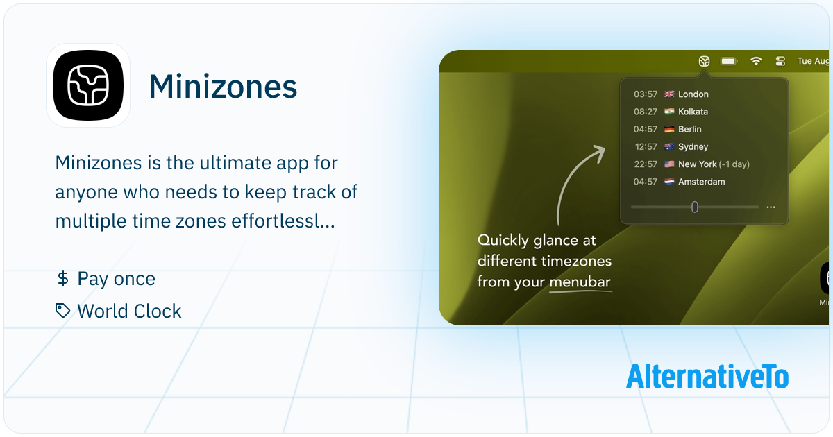 Minizones: Quickly glance at different timezones, right from your ...