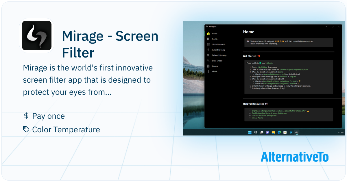 Mirage - Screen Filter: World's first instantaneous content-aware ...