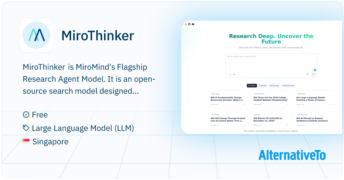 MiroThinker: Open-source search agent model, built for tool-augmented ...
