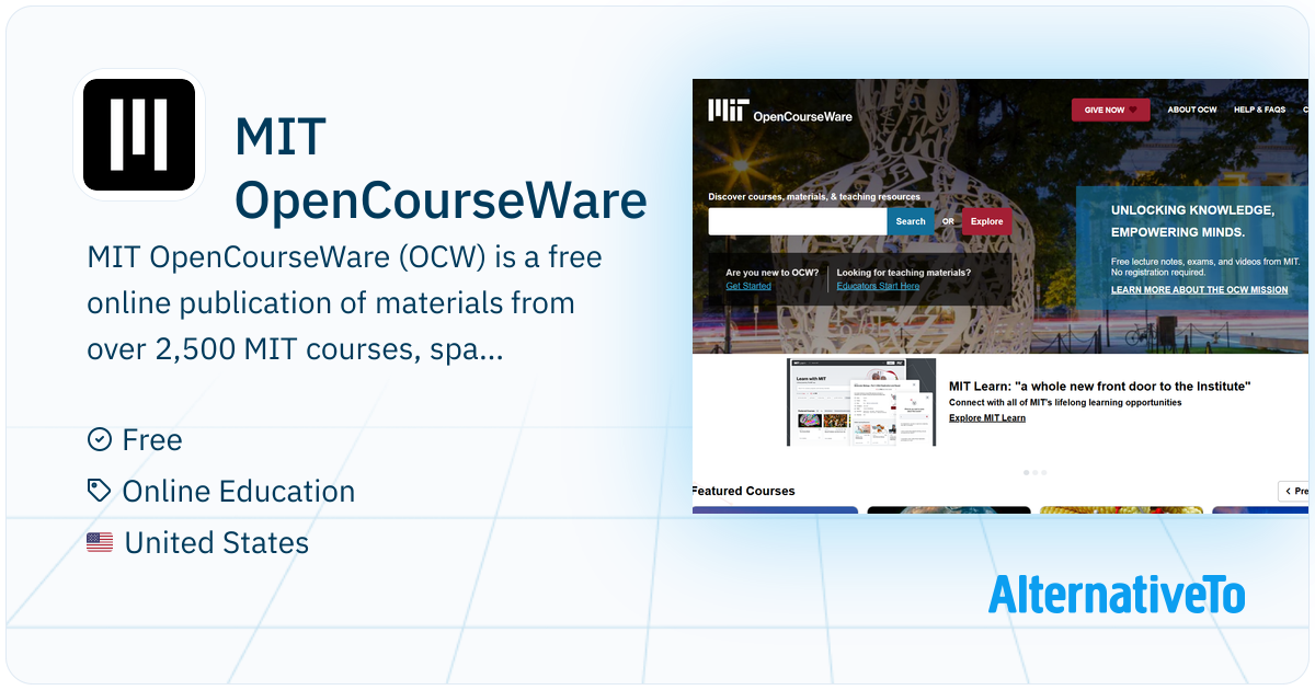 MIT OpenCourseWare: Since 2001, MIT OpenCourseWare has been creating ...