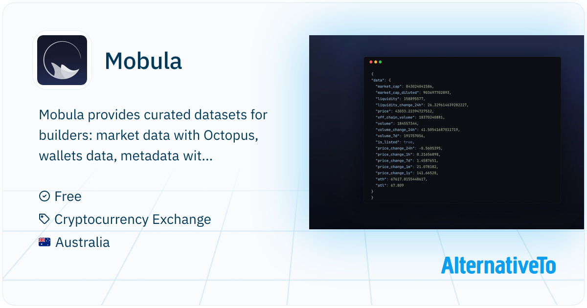 Mobula: Provides curated datasets for builders: market data, wallets ...