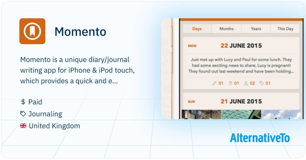 Momento: Unique diary/journal writing app for | AlternativeTo