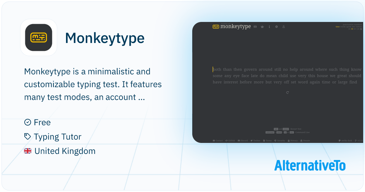 Monkeytype: Minimalistic typing test, featuring many test modes, an ...