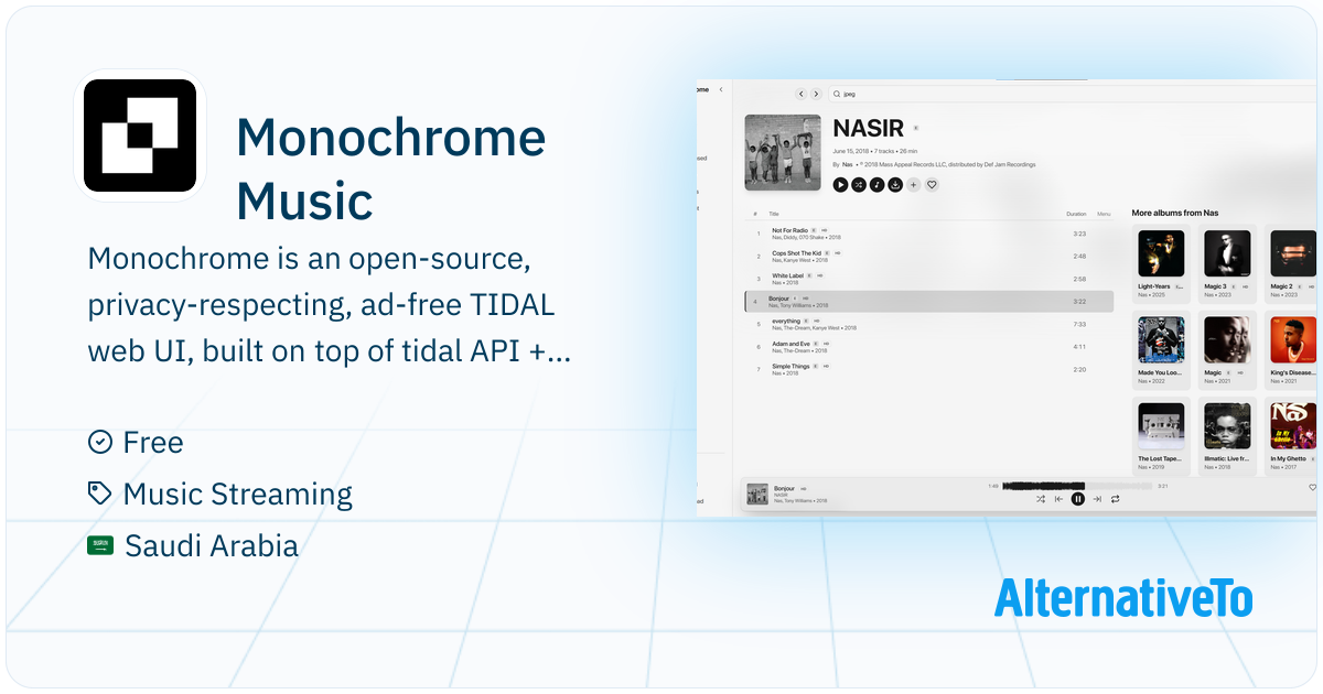 Monochrome Music: Minimalist, privacy-first streaming with lossless ...