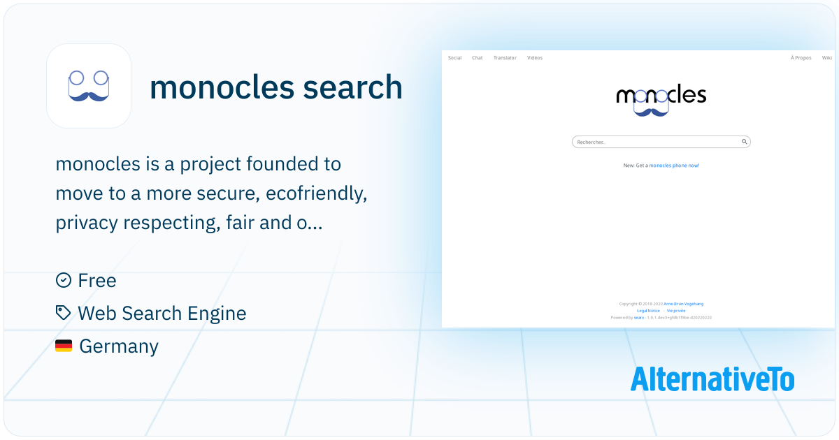 monocles search: Web search engine, powered by Searx | AlternativeTo