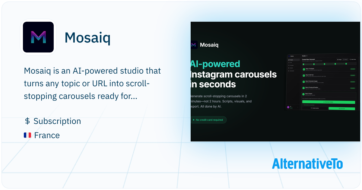 Mosaiq: AI-powered carousel generator for Instagram and social media ...